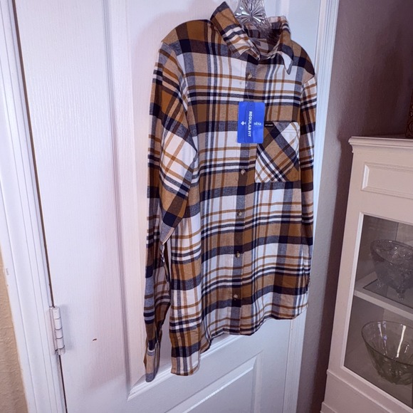 Columbia | Shirts | Columbia Mens Flannel Shirt L Nwt 5 Brown Black ...